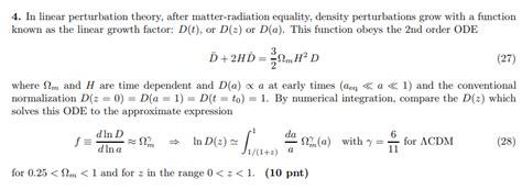 4 In Linear Perturbation Theory After