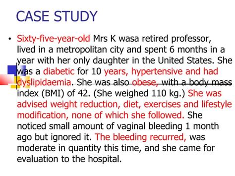 Work Up A Case Of Endometrial Cancer Ppt Menopause Endocrine And