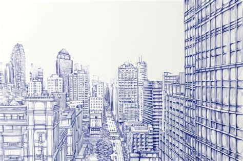 Premium Photo Vintage Drawing City Scape Sketch Architecture Development