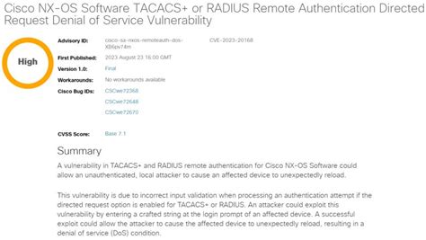 Majid Pourhedayat On Linkedin Vulnerability Cisco Tacacs Radius