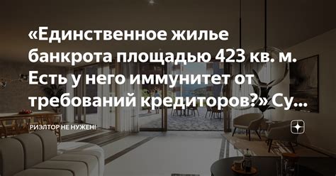 «Единственное жилье банкрота площадью 423 кв м Есть у него иммунитет от требований кредиторов