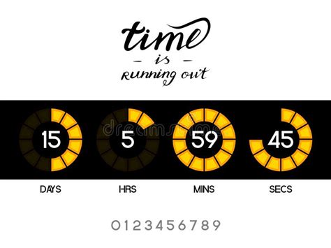 Vector Countdown Clock Counter Timer Ui Digital Count Down Circle