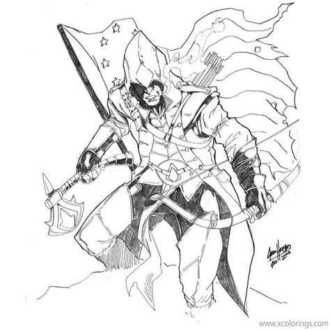 Assassins Creed Coloring Pages Connor Fanart