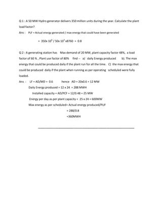 Watt Types Of Load PDF