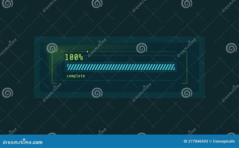 Hud Loading Element Frame With Decoding Progress Bar Stock Video