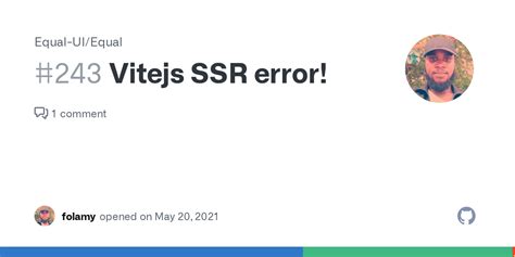 Vitejs Ssr Error · Issue 243 · Equal Uiequal · Github