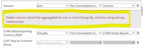 Getting Error Message Detail Column Cannot Be Aggr Microsoft