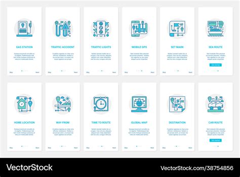 Gps Map Navigation For Car Transport Ux Ui Vector Image