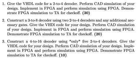 Give The Vhdl Code For A 2 To 4 Decoder Perform Cad