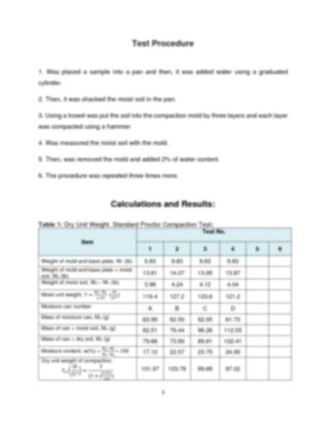SOLUTION Lab 5 Standard Proctor Compaction Test Studypool