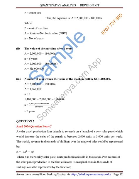 Quantitative Analysis Revision Kit Kasneb Cpa Atd Cs Ccp Cifa