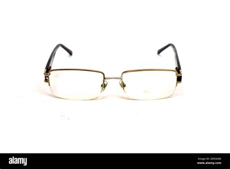 Shortsighted Or Nearsighted Eyeglasses On White Background Selective Focus Optical Concept
