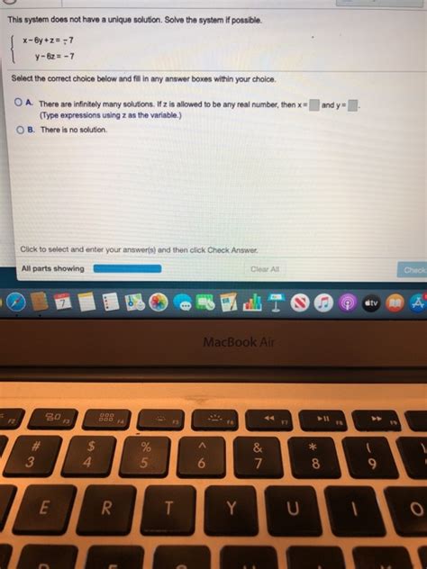 Solved 7117 This System Does Not Have A Unique Solution