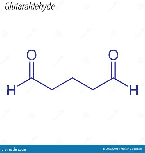 Glutaraldehyde Glutaral Molecule Structural Chemical Formula Molecule Model Sheet Of Paper
