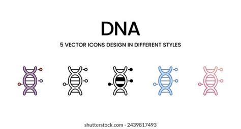 Dna Double Helix Icons Set Vector Stock Vector Royalty Free