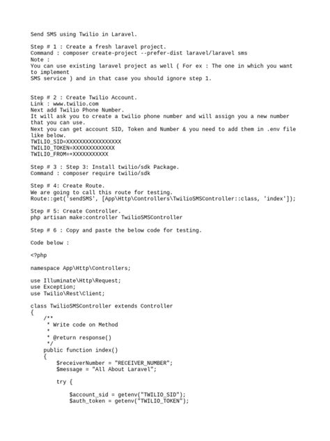 Laravel Twilio Sms Pdf