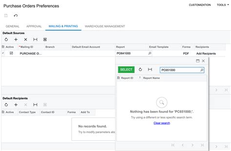 Modifying The Printing Emailing Section Of PO Screen Community