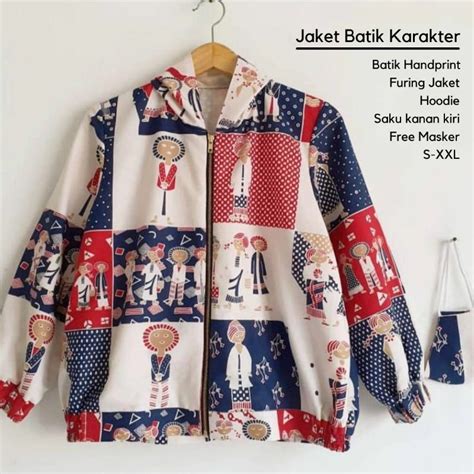 Jual Jaket Batik Motif Mbok Jamu Jaket Karakter Kekinian Shopee Indonesia