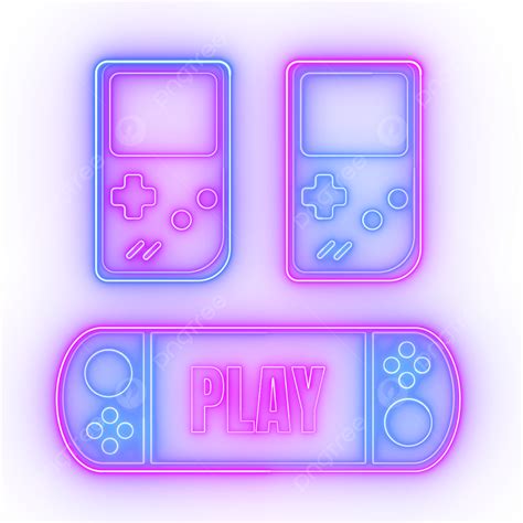 조이스틱 콘솔 게임 일러스트 컨트롤러 세트 네온 효과 조이스틱 컨트롤러 게임 컨트롤러 세트 네온 효과 게임 컨트롤러 Png 일러스트 및 Psd 이미지 무료 다운로드