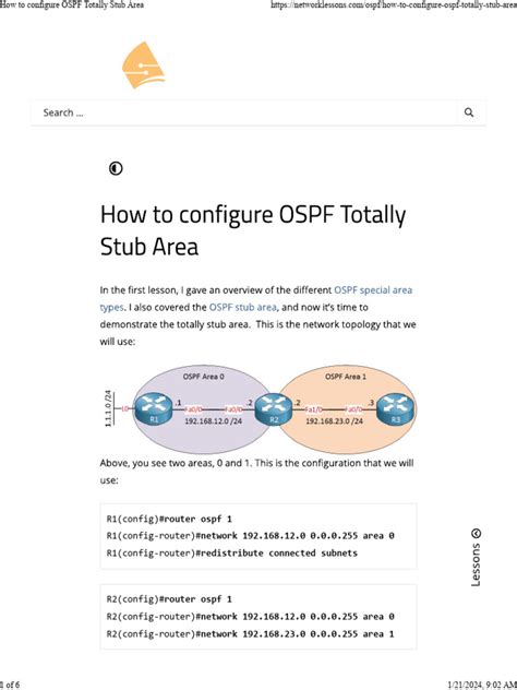 How To Configure Ospf Totally Stub Area Pdf