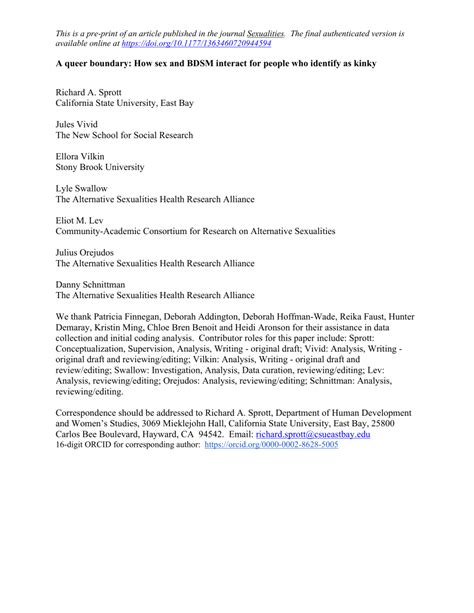 PDF A Queer Boundary How Sex And BDSM Interact For People Who Identify As Kinky