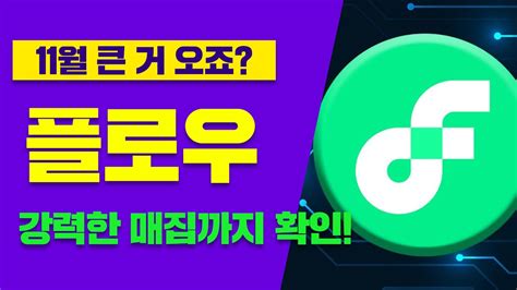 11월 큰 거 오죠 플로우 강력한 매집까지 확인플로우 플로우전망 플로우코인 플로우코인전망 플로우코인호재 플로우코인락업해제 플로우코인인스타그램 Youtube