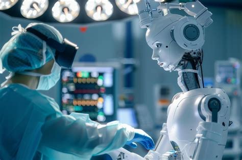 ai robots enhance surgical precision premium ai generated image