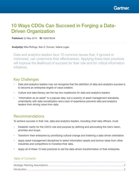 10 Ways Cdos Can Succeed In Forging A Data Driven Organization