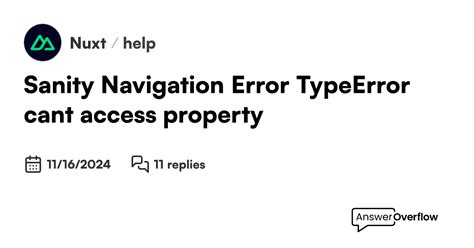 Sanity Navigation Error Typeerror Cant Access Property Nuxt