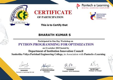S Bharath Kumar On Linkedin Python Course