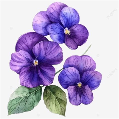 수채화 활기찬 제비꽃 꽃 디자인 꽃 보라 제비꽃 Png 일러스트 및 이미지 에 대한 무료 다운로드 Pngtree