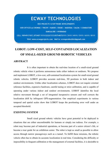 Lobot Low Cost Self Contained Localization Of Small Sized Ground Robotic Vehicles Docx