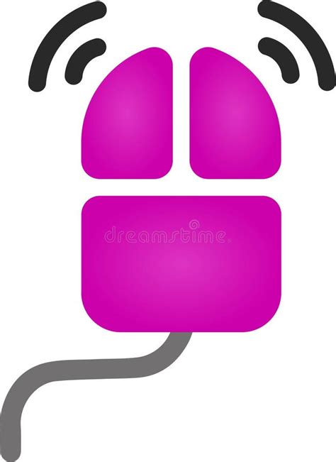 the drawing of a clicked pink computer mouse a hardware input device