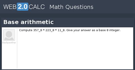 View Question Base Arithmetic
