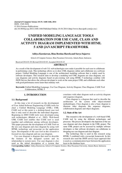 PDF Unified Modeling Language Tools Collaboration For Use Case Class And Activity Diagram
