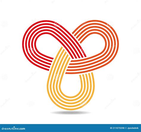 Mobius Loop With Three Elements Made Of Staff Five Colorful Lines Stock Vector Illustration
