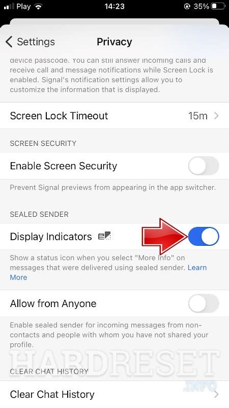 How To Disable Display Indicators In Signal How To HardReset Info