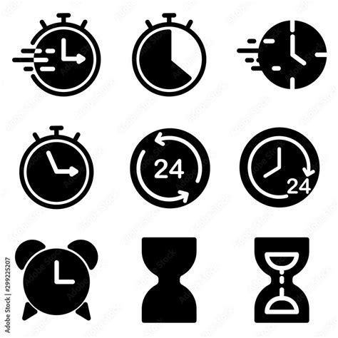 Set Of Clock Icon Symbol Of Time With Trendy Flat Style Icon For Web Logo App UI Design