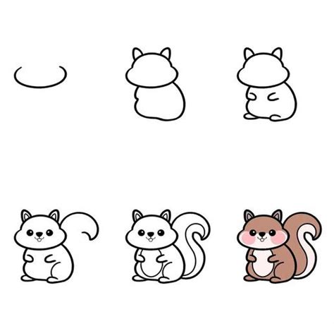 小松鼠最简单的简笔画怎么画简单（流行20张） 简笔画图片大全