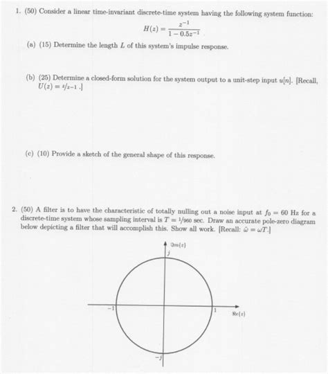 Solved Consider A Linear Time Invariant Discrete Time System Chegg
