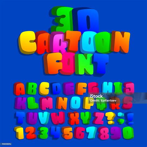 3d 만화 알파벳 글꼴입니다 아이 재미 다채로운 편지 만화책에 대한 스톡 벡터 아트 및 기타 이미지 만화책 컴퓨터 글자 0명 Istock