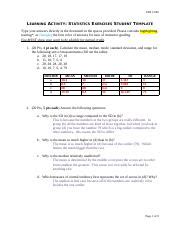Statistics Exercises Calculating Mean Median Mode Course Hero