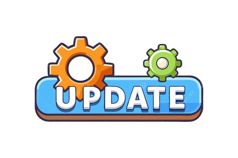 Illustration Of An Update Button With Gears And Vibrant Colors