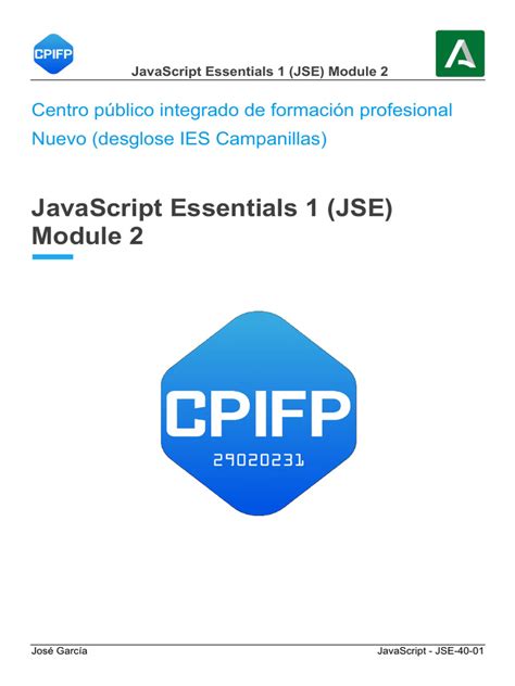 Javascript Essentials 1 Jse Module 2 Pdf Java Script Variable Computer Science