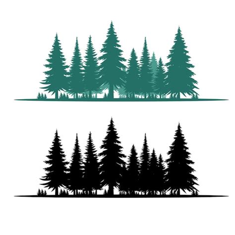 Premium Vector Tree Forest Vector Art Illustration