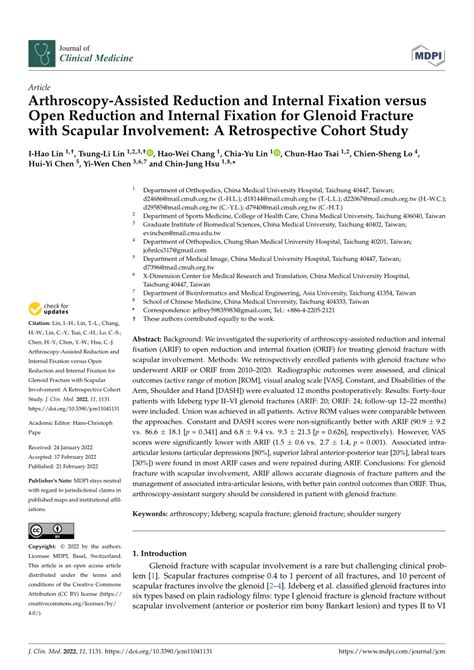 Pdf Arthroscopy Assisted Reduction And Internal Fixation Versus Open Reduction And Internal