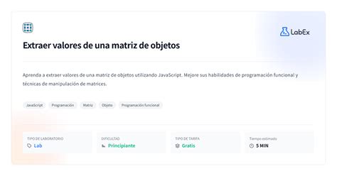 extraer valores de una matriz de objetos labex