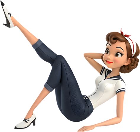 Pin Up Girl In Fierce Fashionable Look 55531195 Png