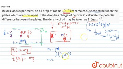 millikan oil drop experiment calculations