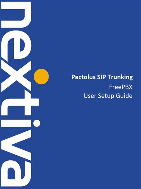 Pactolus Sip Trunking Freepbx Setup Guide V1 0 Pdf Session Initiation Protocol Login